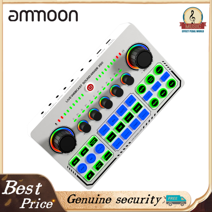 Live Sound Card Audio Mixer Recording Desktop Singing BT Power Supply ...