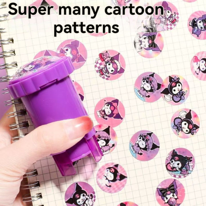 Sanrio Kuromi Cute cartoon quicksand magic stamping machine stickers ...