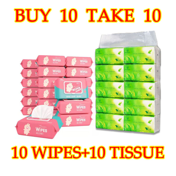 1105 1026 20PCS baby wipes and tissue Combo Unscented baby wipes 10 ...