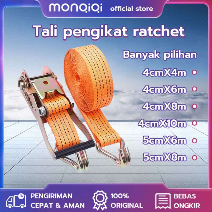 Monqiqi 10 Ton Tali Kecepatan Ratchet Tie Down 4 cm x 6M/8M/10M 5CMx 6M/8M ,Lashing Track Trek ...