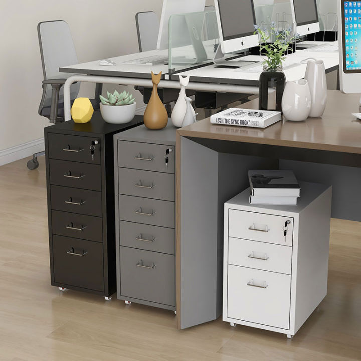 Small steel movable cabinet, under-table filing cabinet, storage ...