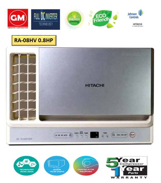 RA-08HV HITACHI 0.8HP FULL DC INVERTER E3i SERIES WINDOW TYPE ...