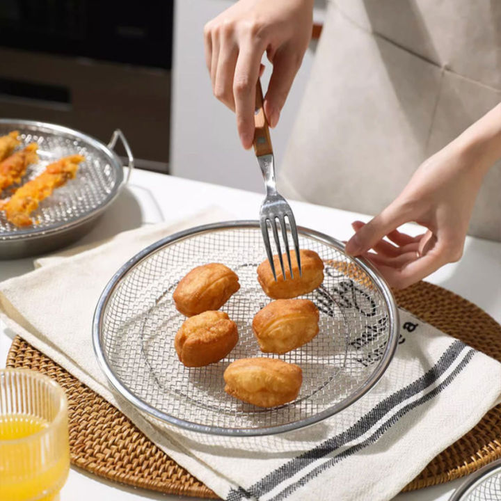 Stainless Steel Frying Oil Strainer Kitchen Oil Leaking Mesh Fryer Oil ...
