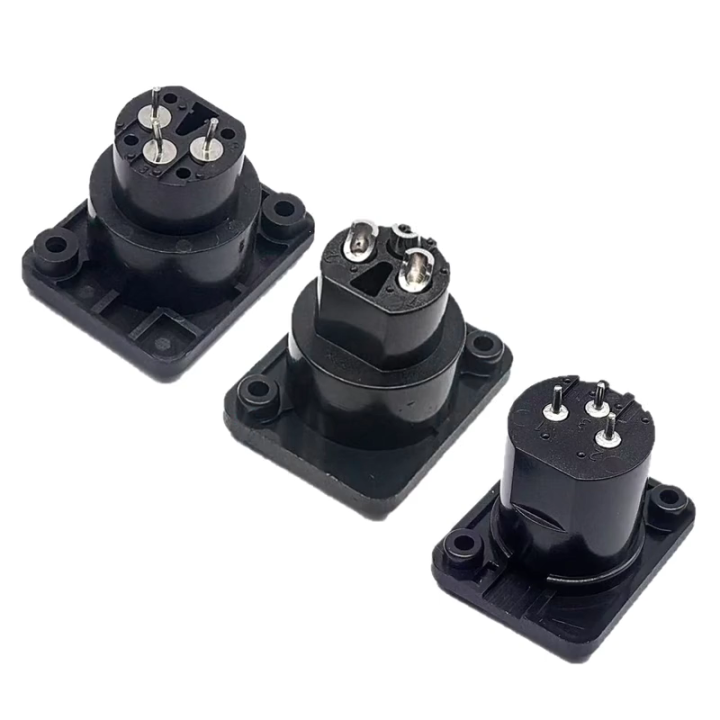 3Pin XLR Straight Terminal Panel Mount Connector ABS Alloy Auditory ...