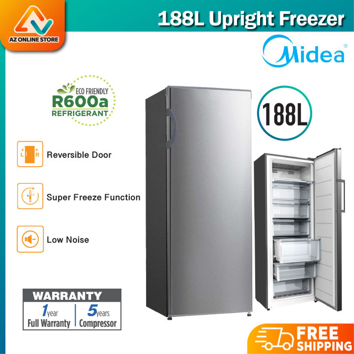 Midea MUF-208SD 188L Upright Freezer / Super Freezer Function / 5 ...