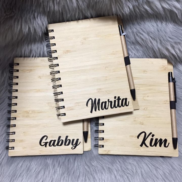 Personalized Bamboo Notebook with Name (DM us the details) | Lazada PH
