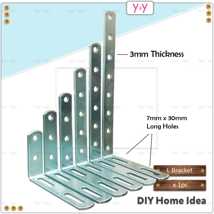 Y&Y Eco Extra Strength Mild Steel Angle L Bracket / Wall Shelf / L Join ...