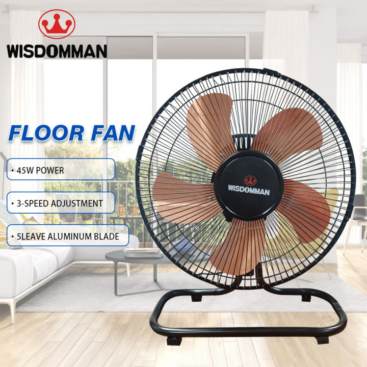 WISDOMMAN Industrial Ground Fan Floor Desk Fan w/ Oscillating Electric ...