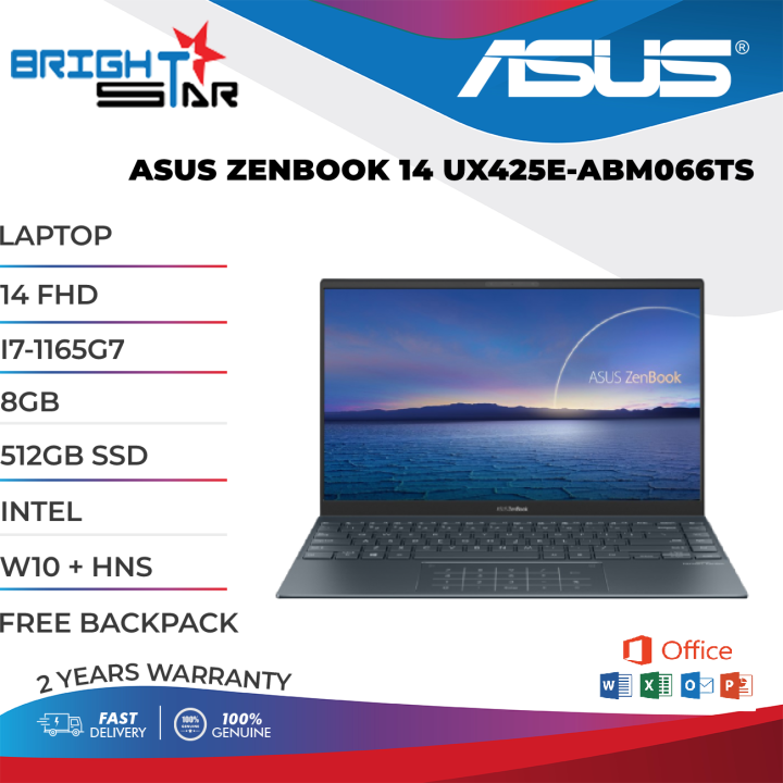 ASUS Laptop Zenbook 14 UX425 (UX425E ABM066TS) ( Intel I7 1165G7 | 8GB ...