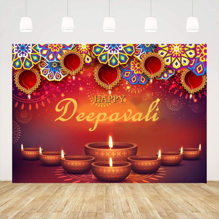 Happy Deepavali Photography Backdrop banner 8x6ft India Diwali Candle ...