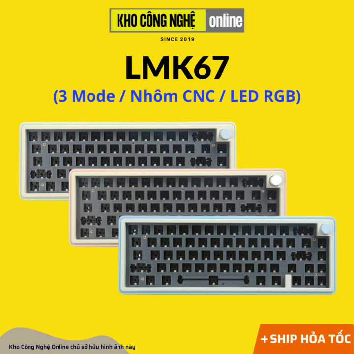 KIT LMK67 - KIT Bàn phím cơ LMK67 RGB mạch xuôi kết nối 3 chế độ (Nhôm ...