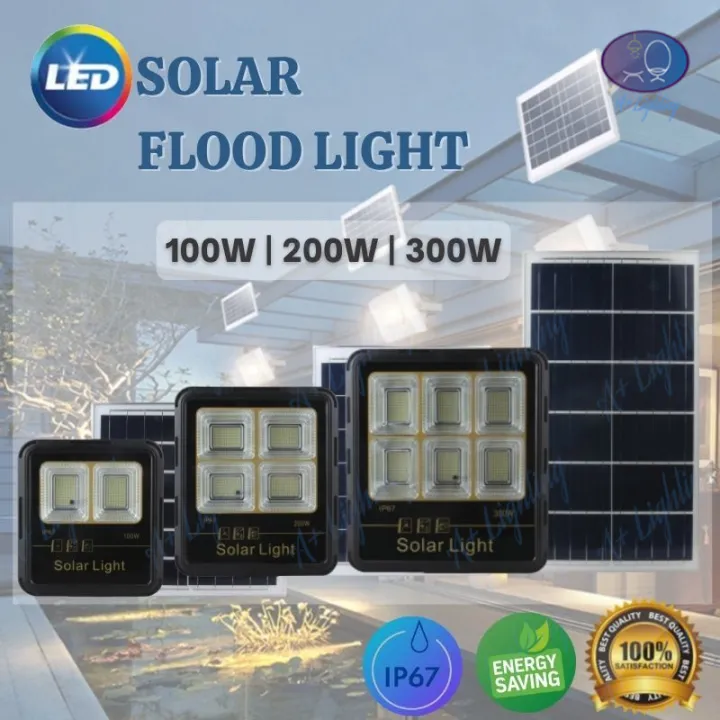 Solar Flood Light 100W 200W 300W outdoor lighting IP67 Spotlight ...