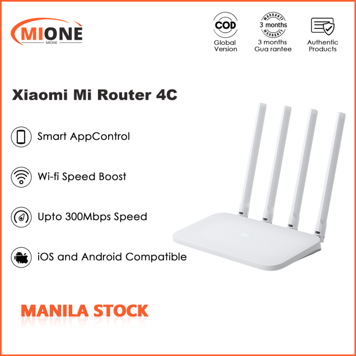 Xiaomi Mi Router 4C | 300Mbps 2.4GHz Wireless Wi-Fi Router With 4 Antennas Easy Setup APP ...