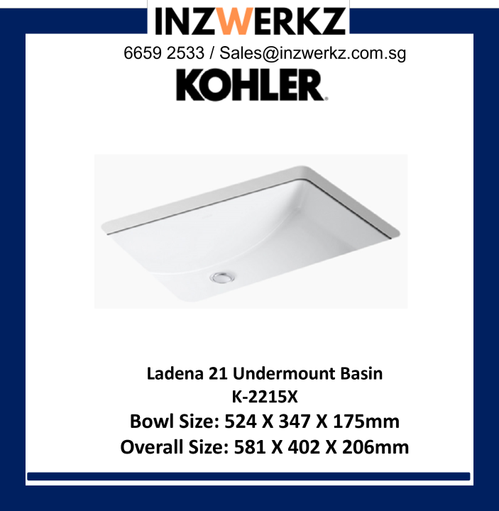 Kohler K-2215X-0 Ladena Undercounter Basin | Lazada Singapore
