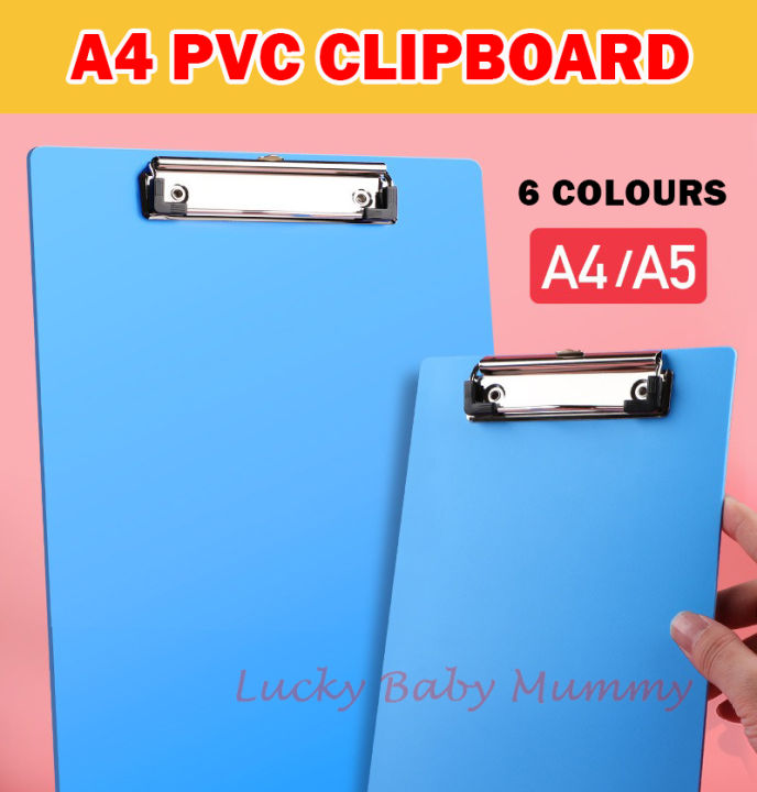 A4 PVC Clipboard File Folder Transparent Writing Pad School Office ...