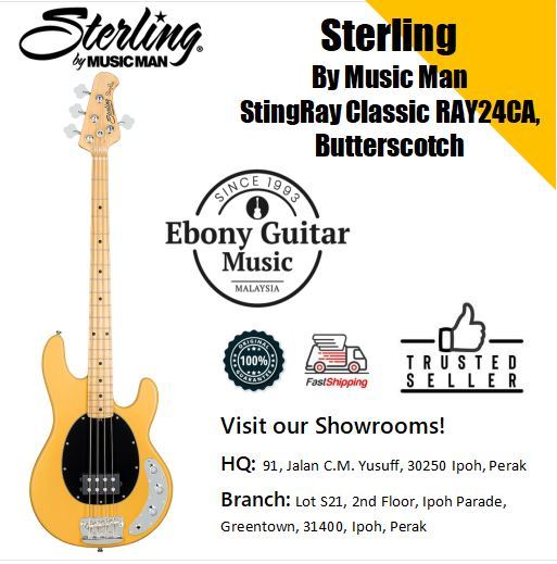 Sterling By Music Man StingRay Classic Ray24CA, Butterscotch | Lazada