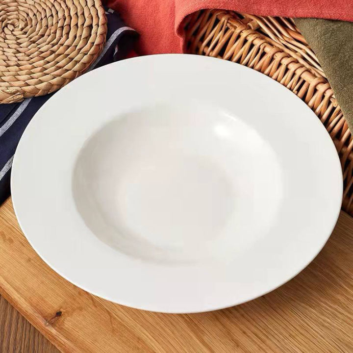 [MILLI] WHITE BASIC PASTA PLATE D 26cm / Piring pasta keramik warna ...