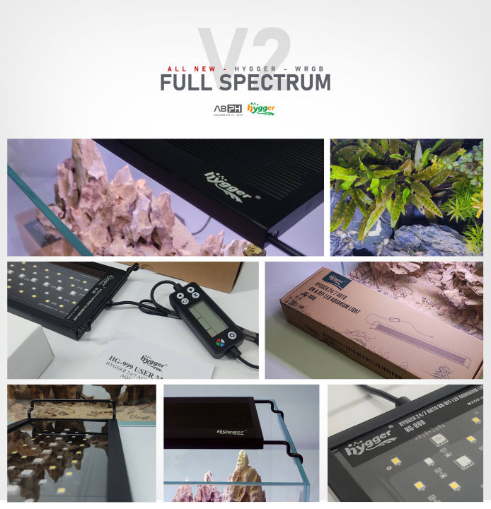 Hygger Full Spectrum LED v2 Programmable Full Spectrum Aquarium Light ...
