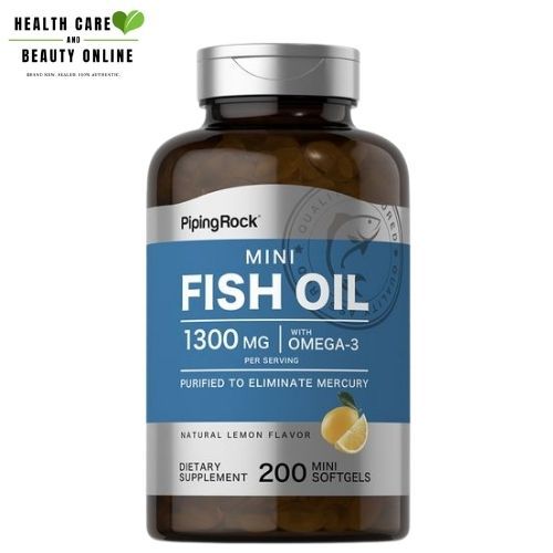 Piping Rock Mini Fish Oil 1300mg with Omega3 200 Mini Softgels. ( Free ...