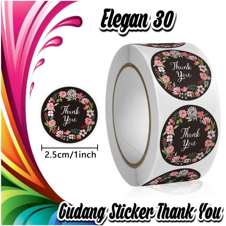 [ELEGAN 30] STICKER THANK YOU STICKER TERIMA KASIH TINGGAL KUPAS ...
