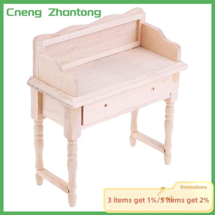 Cneng 1/12 Miniature Mini Desk Table Set Furniture DIY Dollhouse Room ...