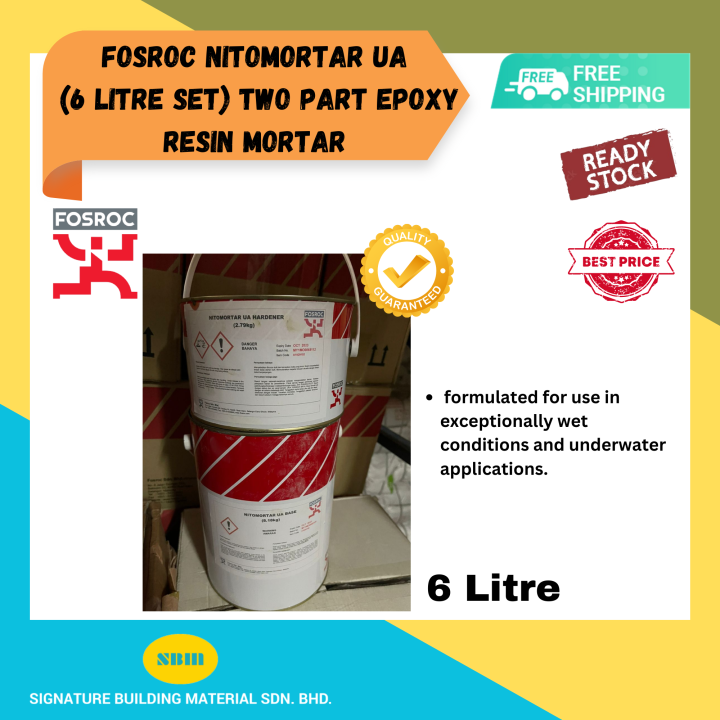 FOSROC NITOMORTAR UA (6L) Two Part Epoxy Resin Mortar for Wet and ...