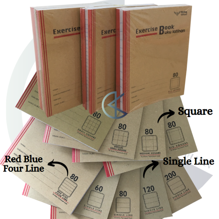 Exercise Book / Buku Latihan ( Single Line / Red Blue Four Line / Small ...
