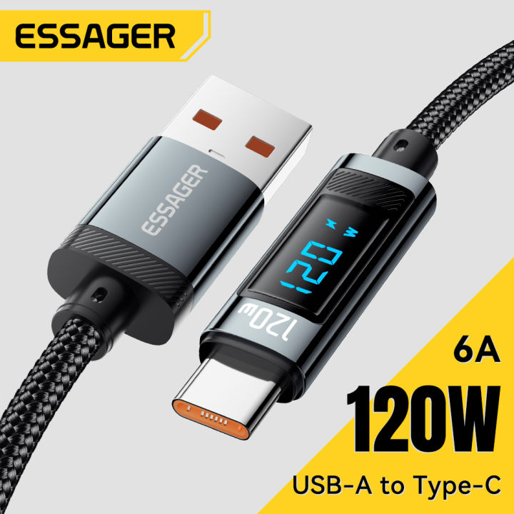 Essager สายชาร์จ USB to Type-C 6A 120W ของ พร้อมจอแสดงผลแบบดิจิทัล ถ่าย ...