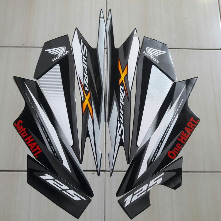 sticker striping motor Supra X 125 2013 std full hitam | Lazada Indonesia