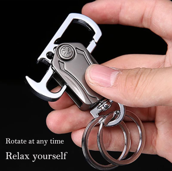 Keep Working Fidget Cube Keychain Car Key Holder 360-degree Rotating ...