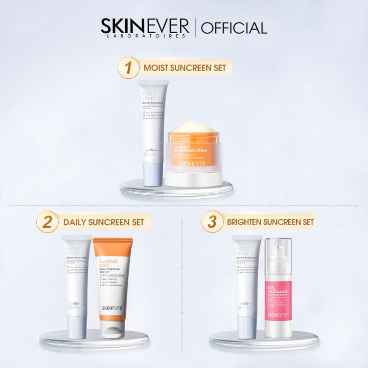 SKINEVER 2pcs Bundle UV Sunscreen Water Light Serum Sunscreen SPF50 ...