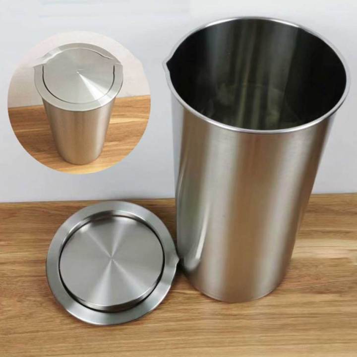 Kitchen Cabinet Countertop Built-in Stainless Steel Trash Can Embedded ...