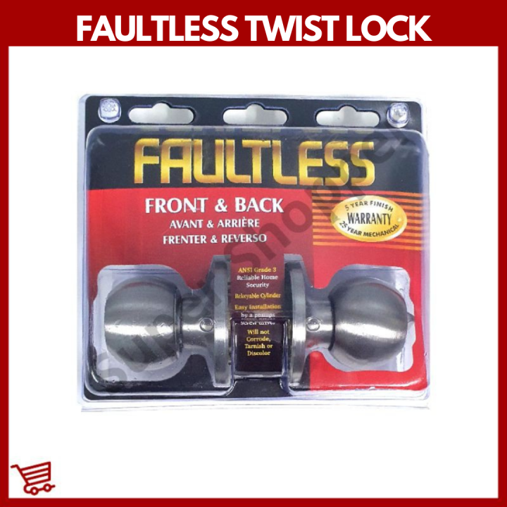 Faultless Twist Lock Door Knob Lock Set | Lazada PH