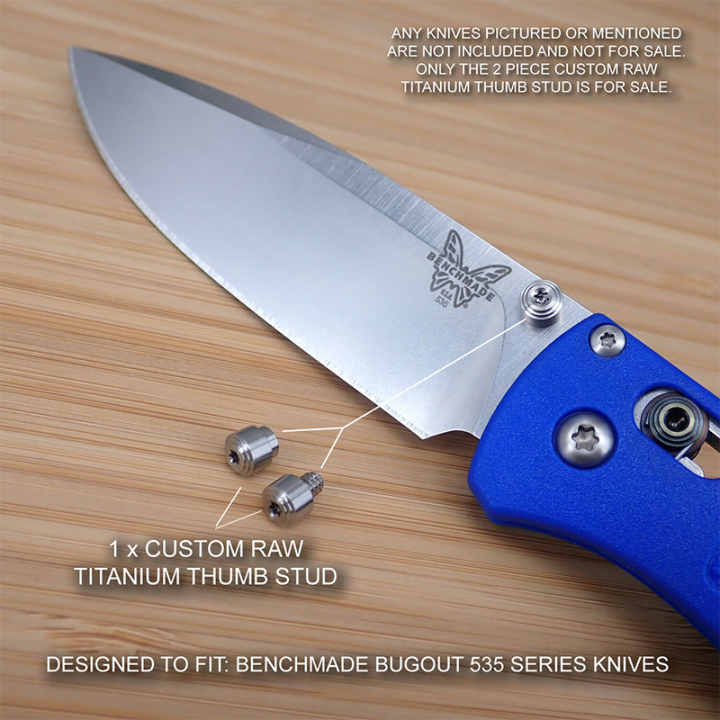 1 Set Custom Raw Titanium Thumb Stud For Benchmade Bugout 535 DIY ...