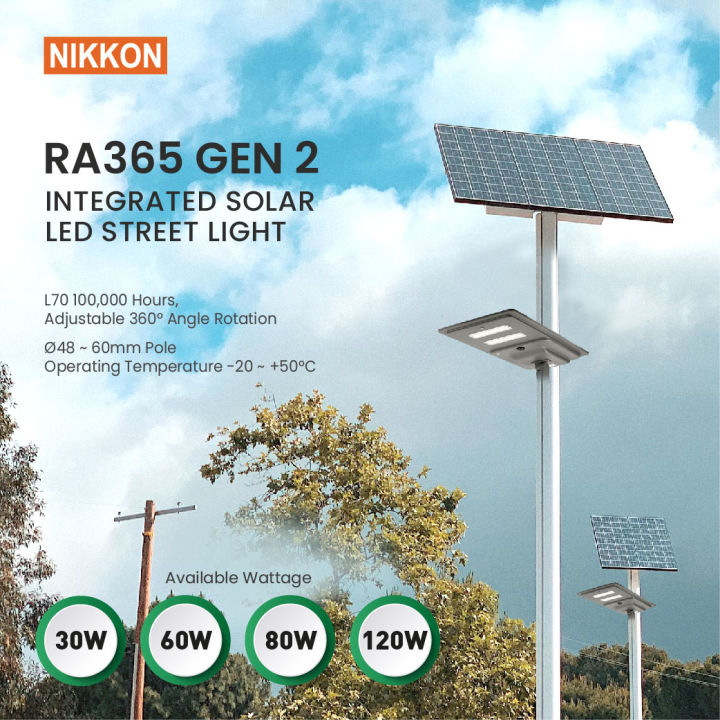 NIKKON RA365 GEN2 Integrated Solar LED Street Light + Motion Sensor ...