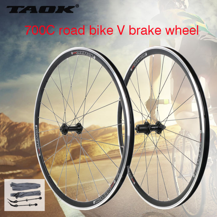 TAOK 700C Alloy Wheelset Cosmic Road Bicycle Bike Wheel V Brake ...