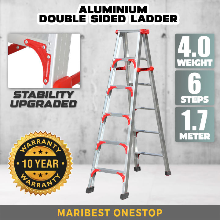 6 Step Ladderman Heavy Duty Aluminium Double Sided Ladder Multi Purpose ...