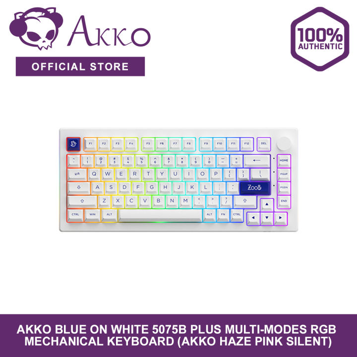 Akko Blue On White 5075B Plus Multi-Modes RGB Mechanical Keyboard (Akko ...