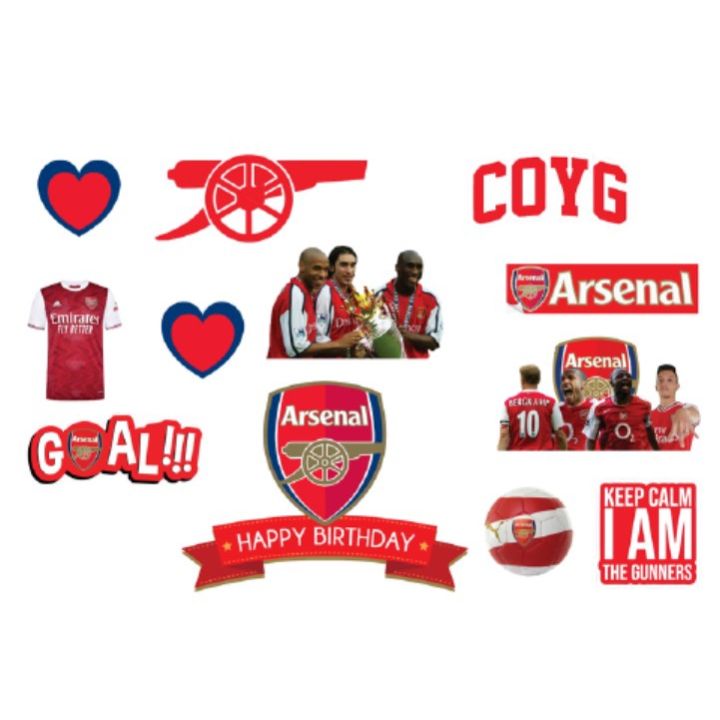 ARSENAL High Quality Paper Cake Topper Kek Cake Decor Cupcake Topper ...