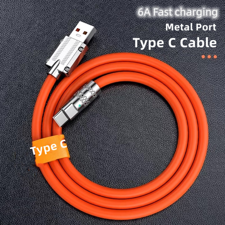 Charger wire Alloy Cable Quick Charging 120Watts 6A Super Fast (Type-C ...