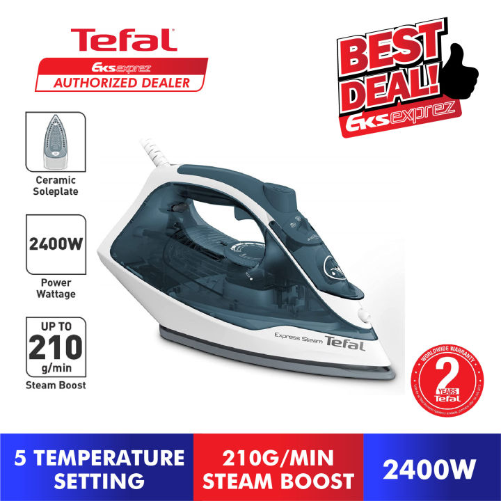 Tefal Express Steam (FV2831) Steam Iron 2400W / FV2831M0 | Lazada