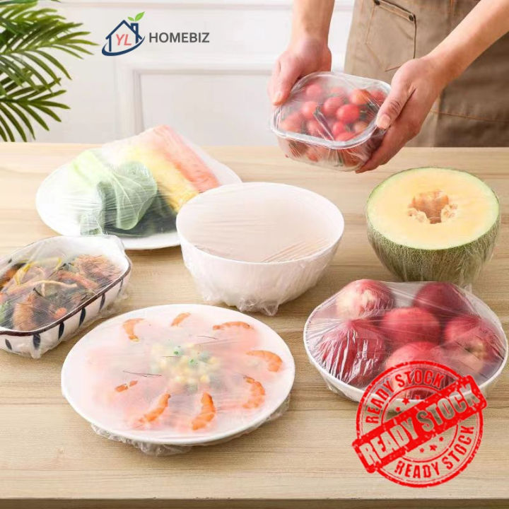 100 Pc Pack Kitchen Reusable Disposable Food Cover Durable Elastic Food ...