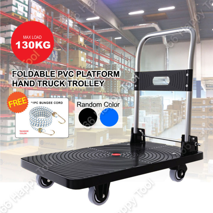 Foldable PVC Platform Hand Truck Trolley 100kg 130kg Mute Roller ...