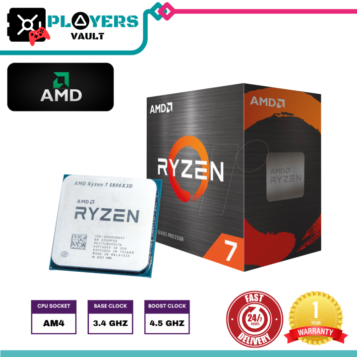AMD Ryzen 7 5800X3D 8-core, 16-Thread Desktop Processor with AMD 3D V ...