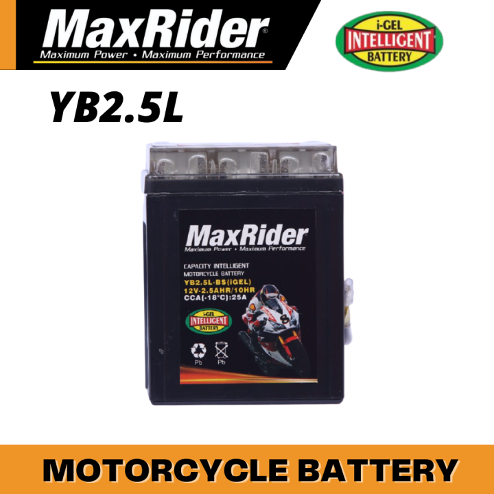 MaxRider YB2.5L-BS(i-Gel) Motorcycle Battery (12V-2.5Ah) | Lazada PH