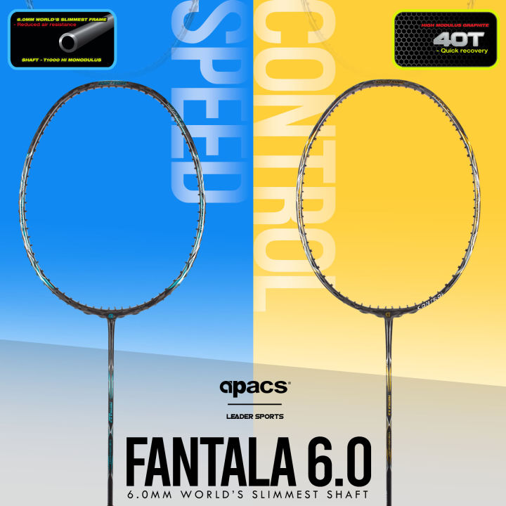 (FREE STRING & GRIP) APACS BADMINTON RACKET FANTALA 6.0 SPEED/CONTROL ...
