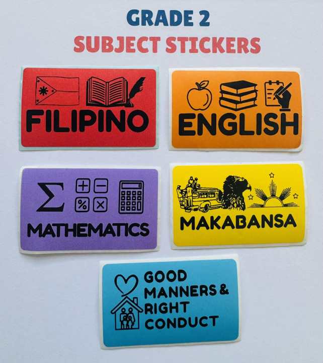 Subject Stickers Set for Grade 1-10 Notebook Label | Lazada PH