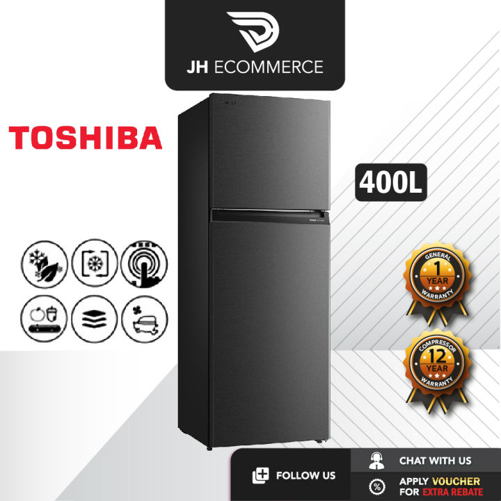 Toshiba 400L 2 Doors Inverter Refrigerator GR-RT468WE-PMY(06) | Freezer ...