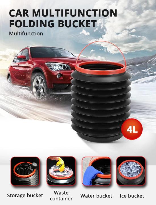 Car Foldable Trash Dust Bin Dustbin Foldable Storage Bucket Basket ...