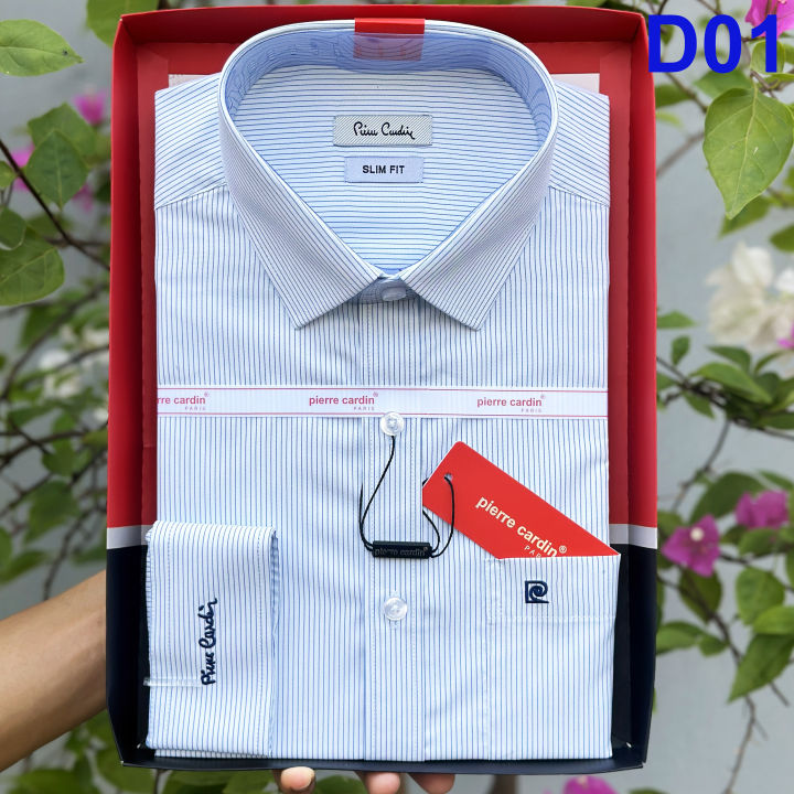 Áo Sơ Mi Pierre Cardin, Áo Sơ Mi Nam Dài Tay Vạt Bầu Cao Cấp Kẻ Sọc Mẫu ...